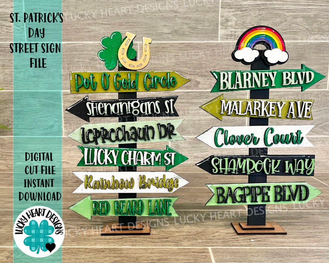 St. Patrick's Day Day Street Sign File SVG, Glowforge ...