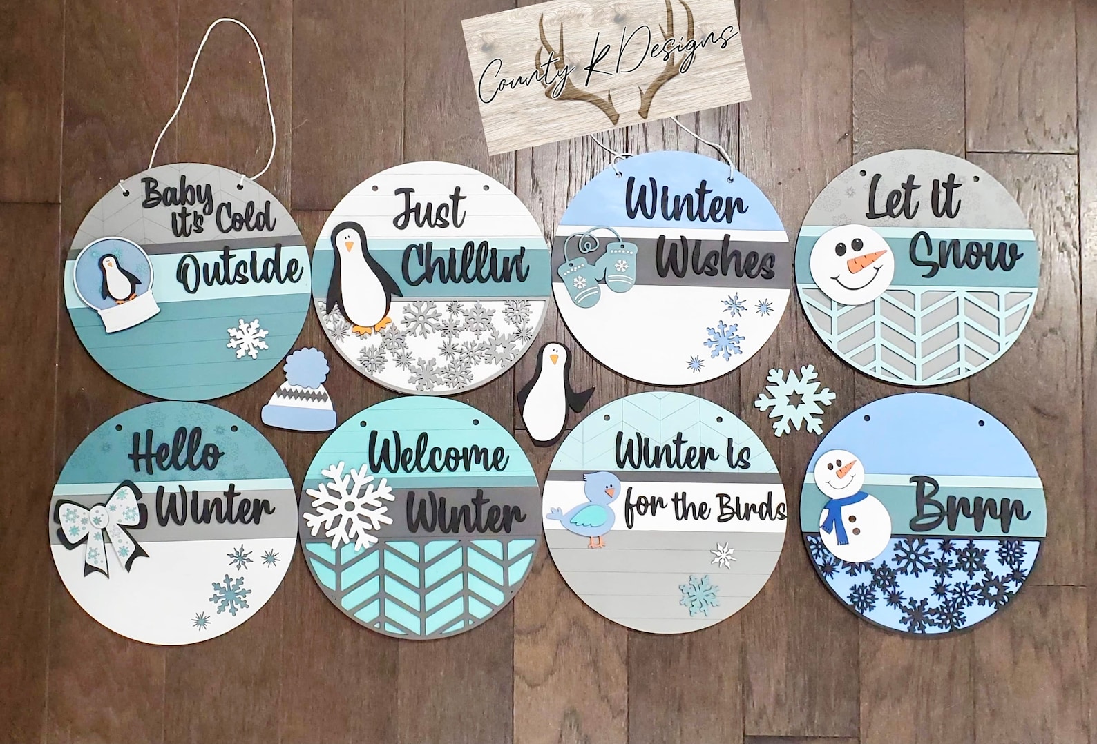 Winter Door Hanger Bundle Complete DIY KIT File SVG Snow Sign - Etsy