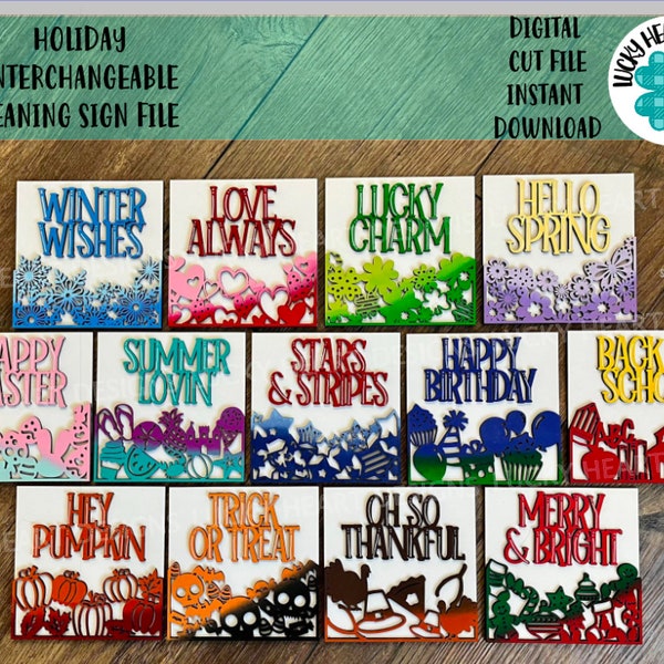 Interchangeable Holiday Signs - Etsy