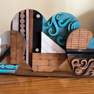 Vintage Rustic Heart Trio File SVG, Glowforge Farmhouse ...