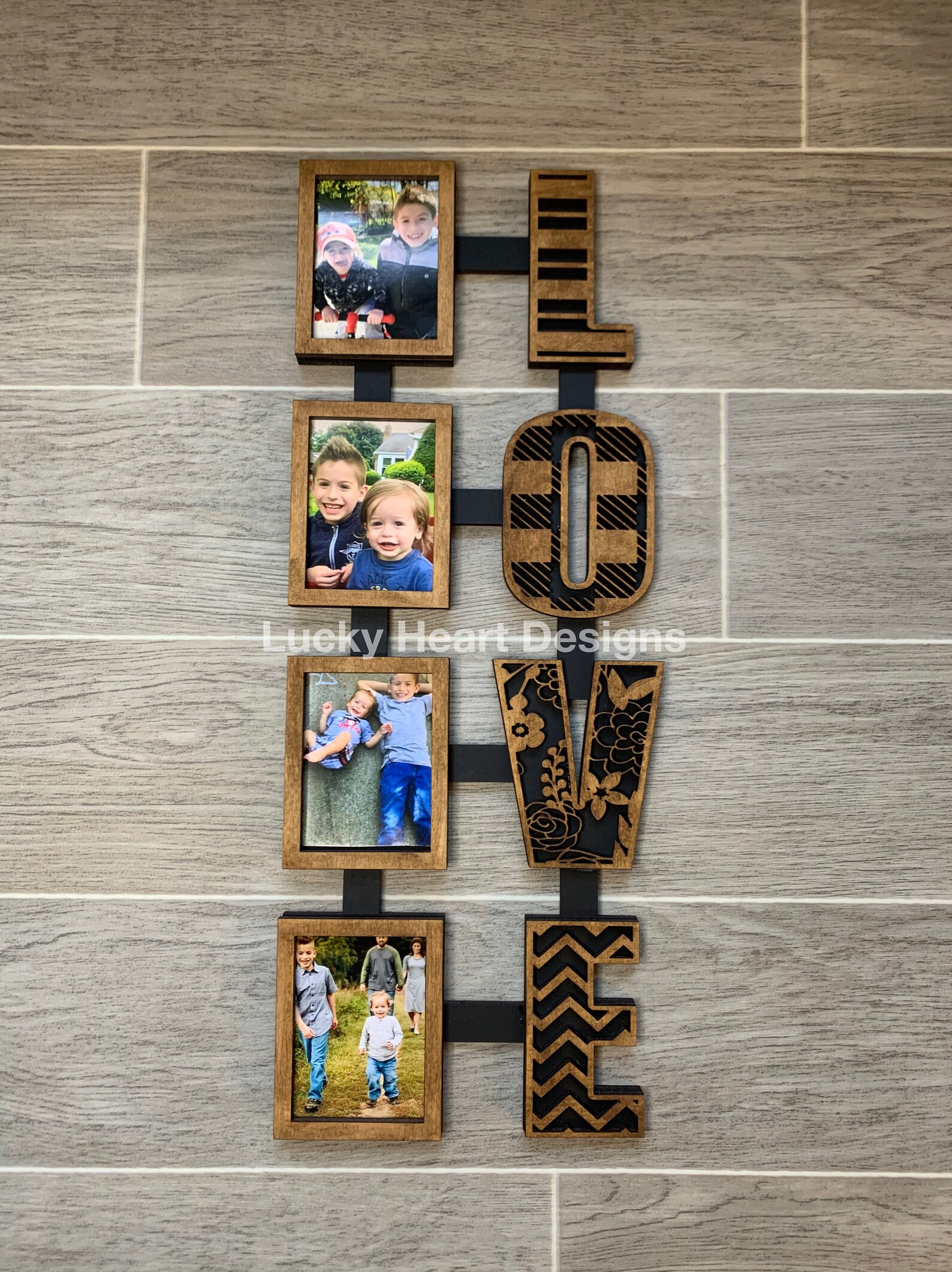 Patterned Love Wall Picture Frame Two Versionsfile SVG - Etsy