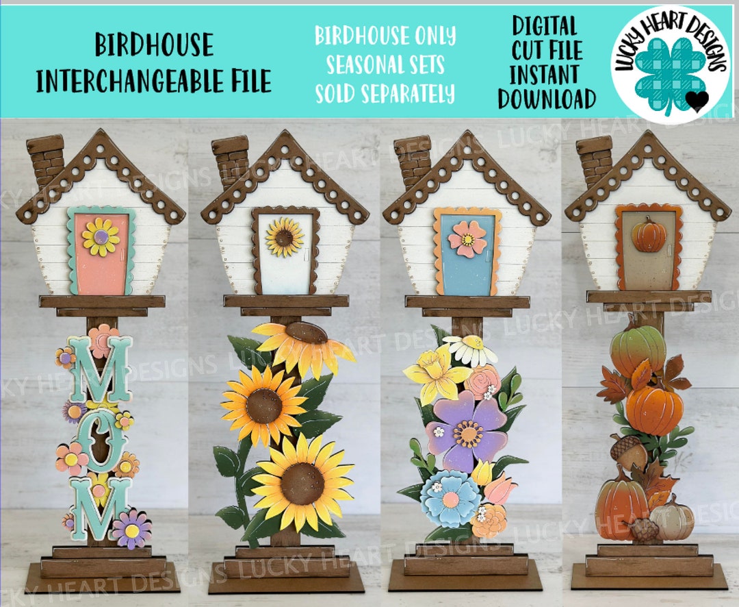 Birdhouse Interchangeable File SVG, Glowforge, Seasonal, Holiday Shapes ...