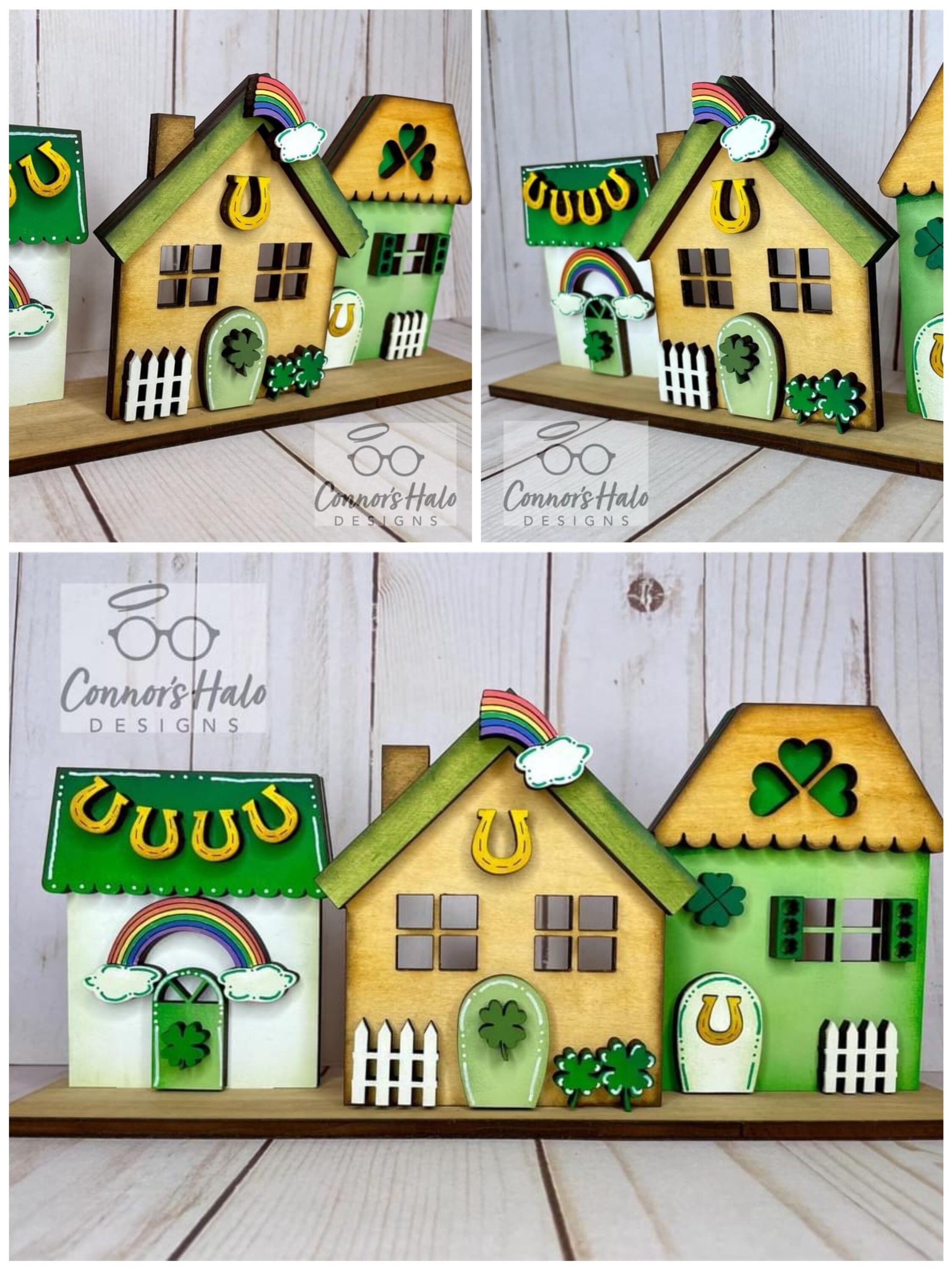 St. Patrick's Day Standing Houses File SVG, Glowforge ...