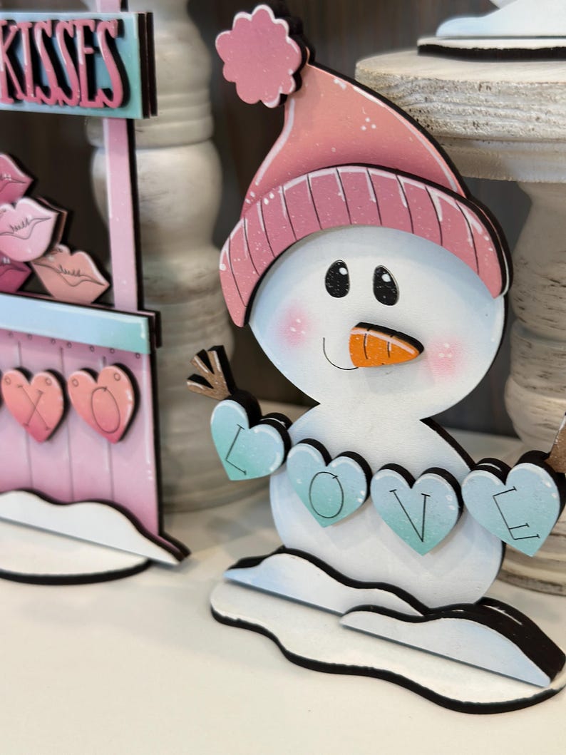 Snowman Valentine Standing File SVG, Balloon, Love, Heart, Mailbox ...