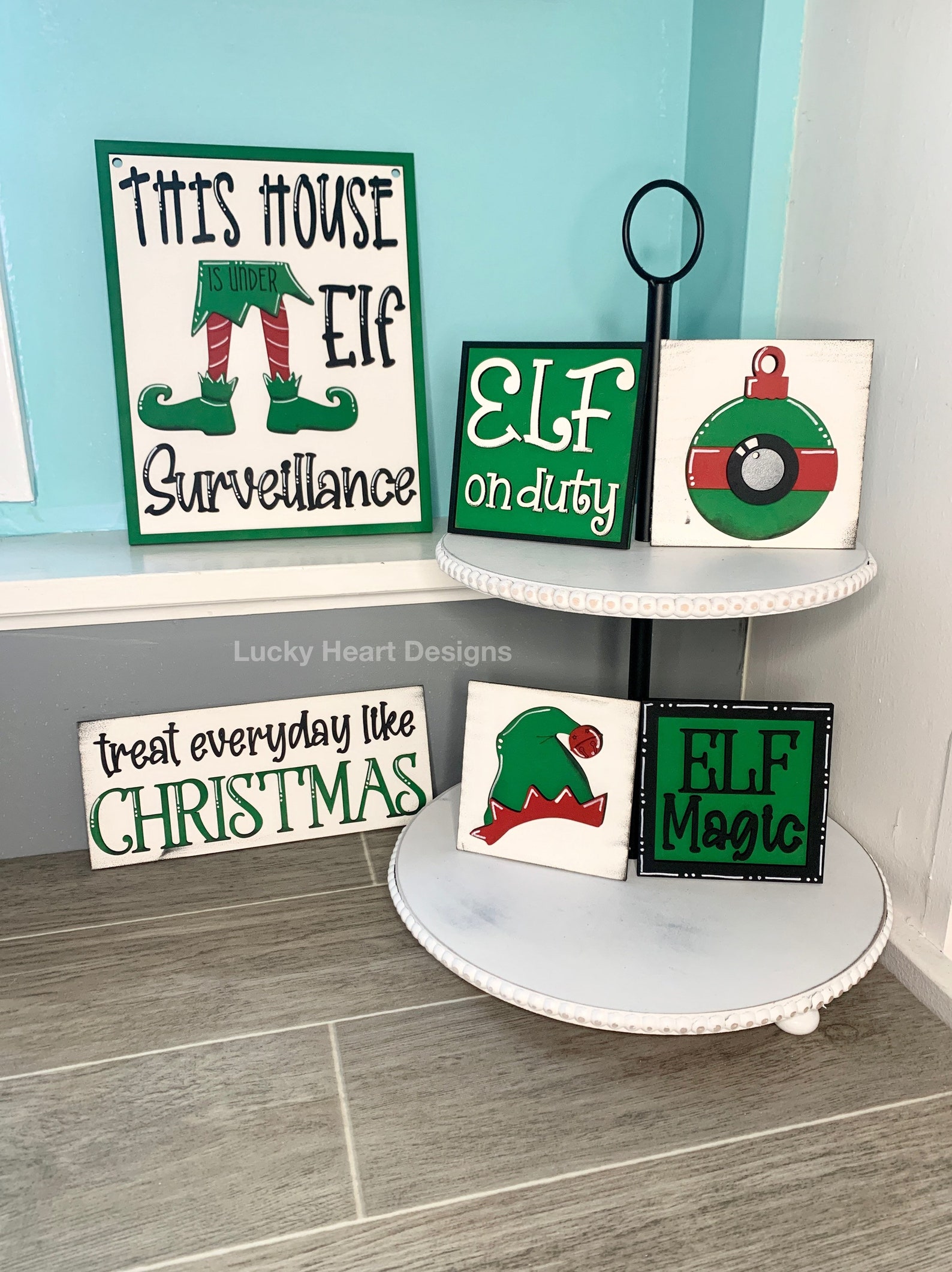 Elf Wall Collage File SVG Glowforge Christmas Decor Leaning | Etsy