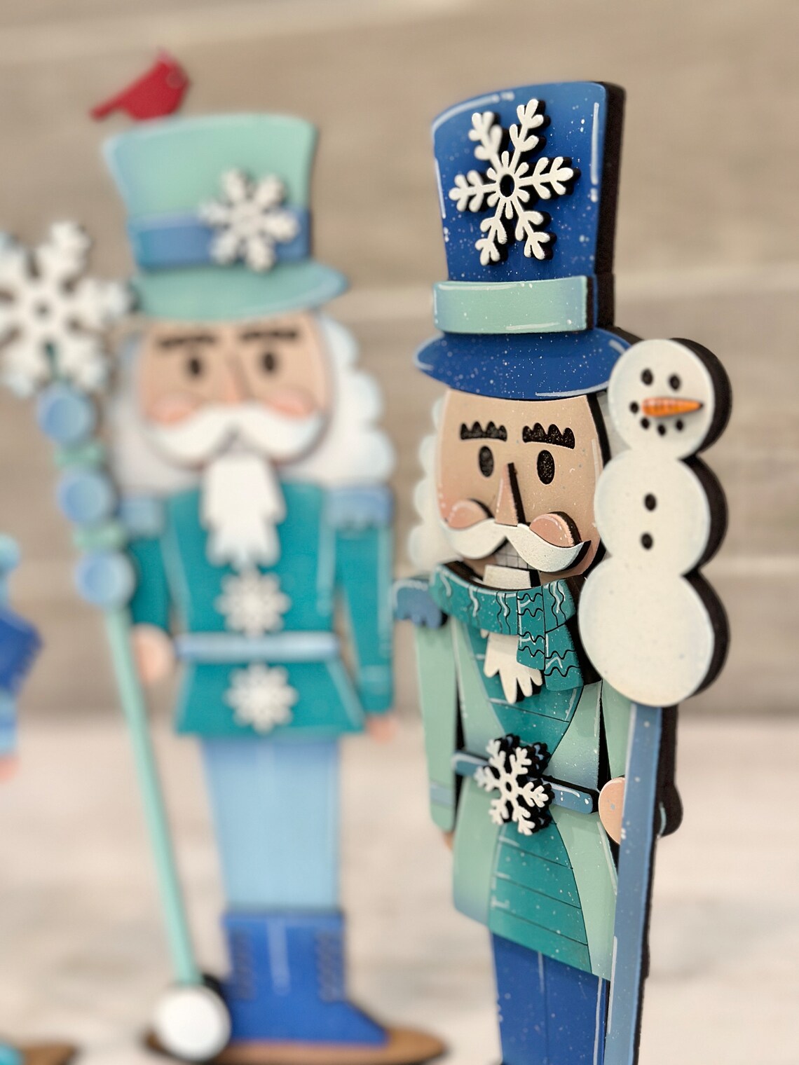 Winter Nutcracker Standing File SVG, Glowforge, Snowman Tiered Tray ...