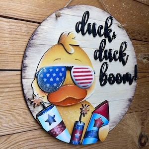 Duck Firework Door Hanger File SVG, America, Fourth of July, USA, Farm ...