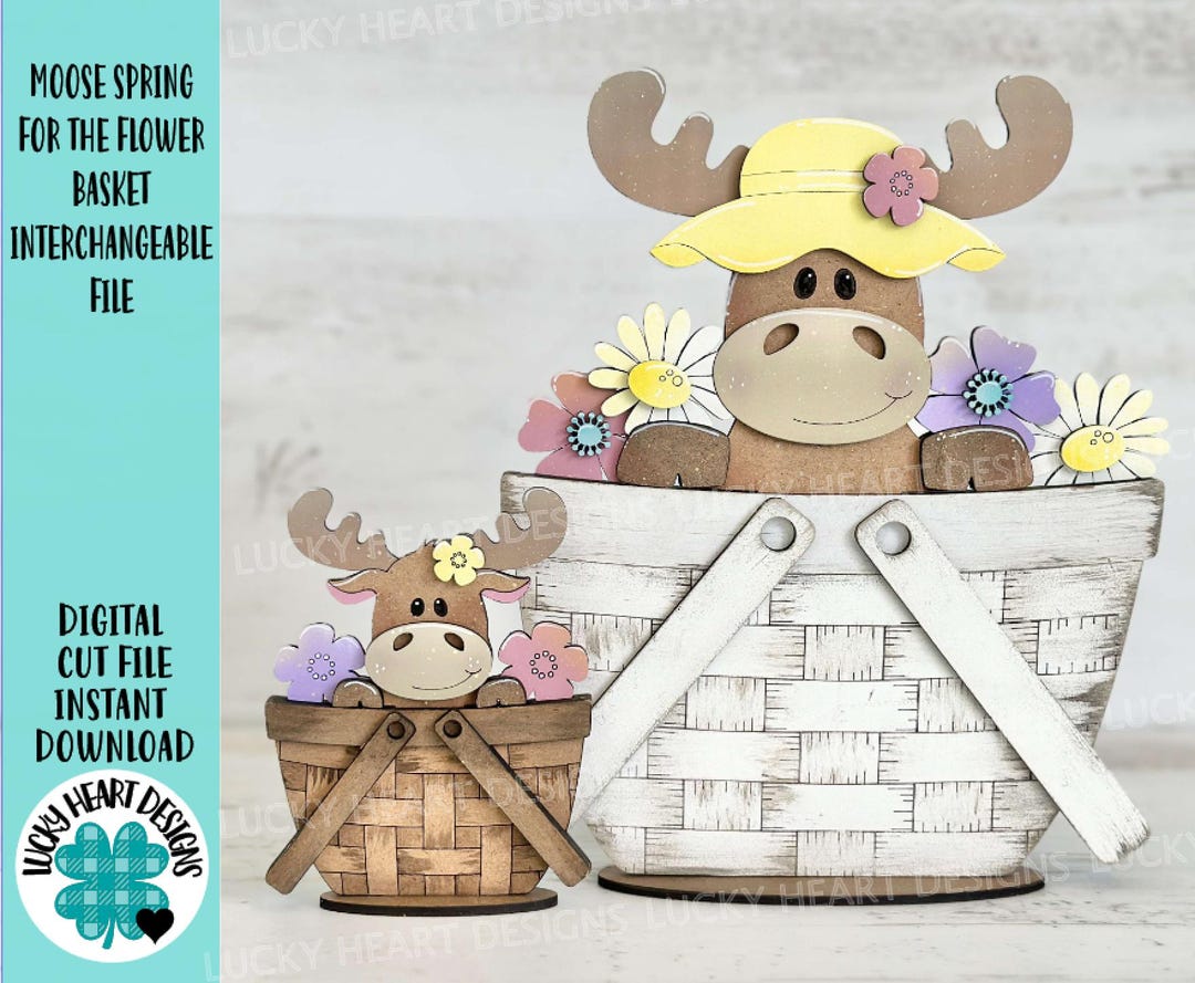 Moose Spring for the Flower Basket Interchangeable File SVG, Floral ...