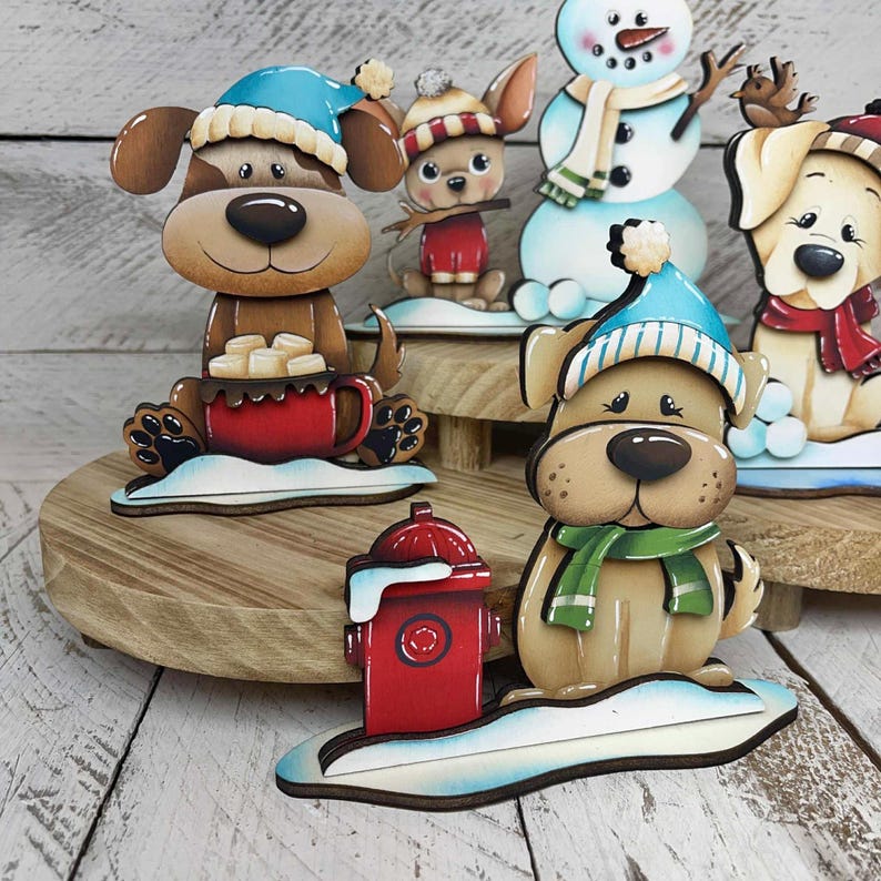 Dog Winter Standing File SVG, Glowforge, Sleigh, Hot Cocoa, Chocolate ...