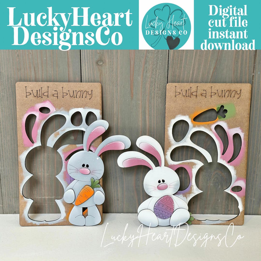 Floppy Bunny Pop Out Easter Craft Kit File SVG, Glowforge, Nerdy, Egg ...