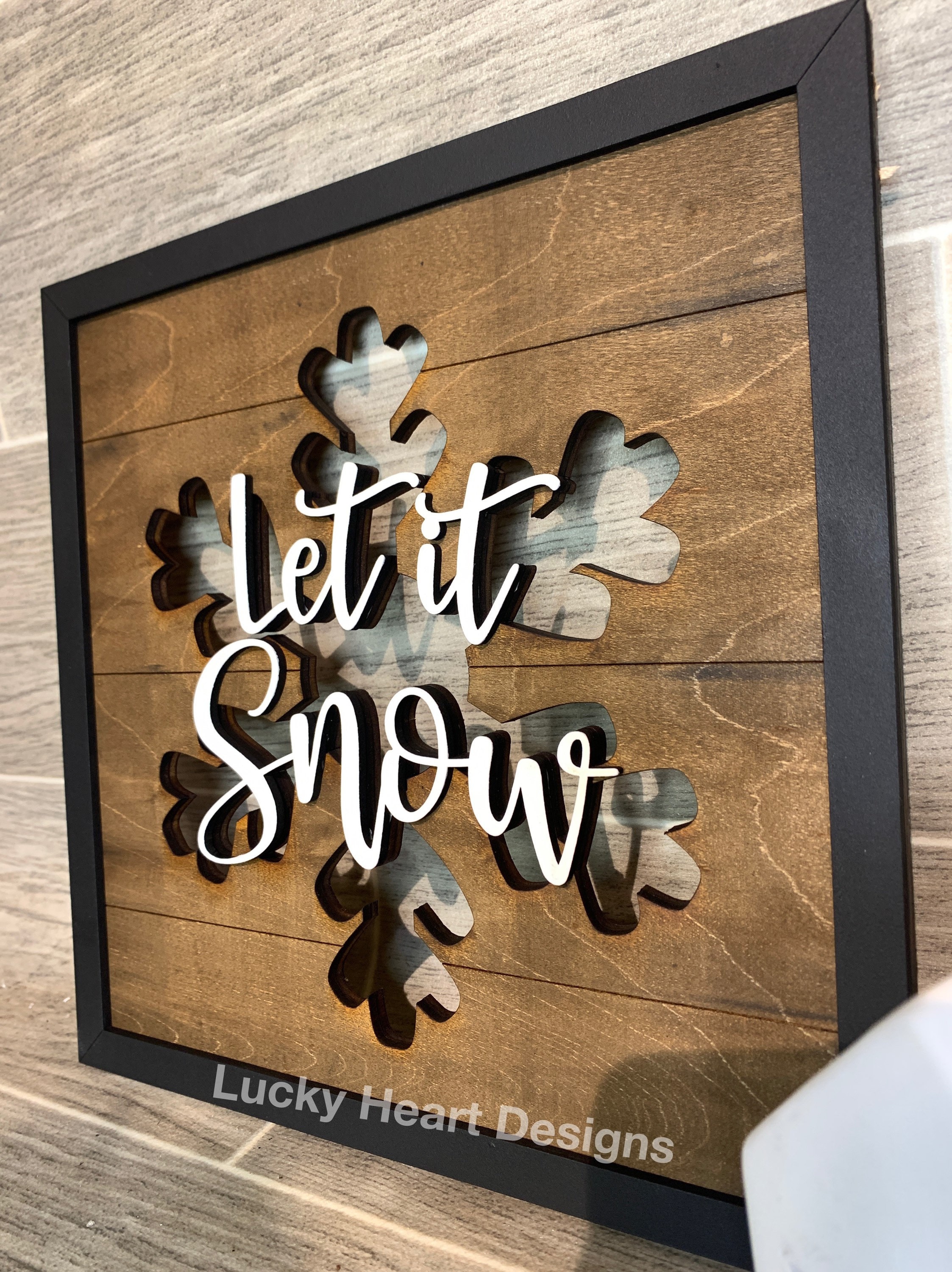 Let It Snow Snowflake Sign File SVG, Winter Glowforge ...