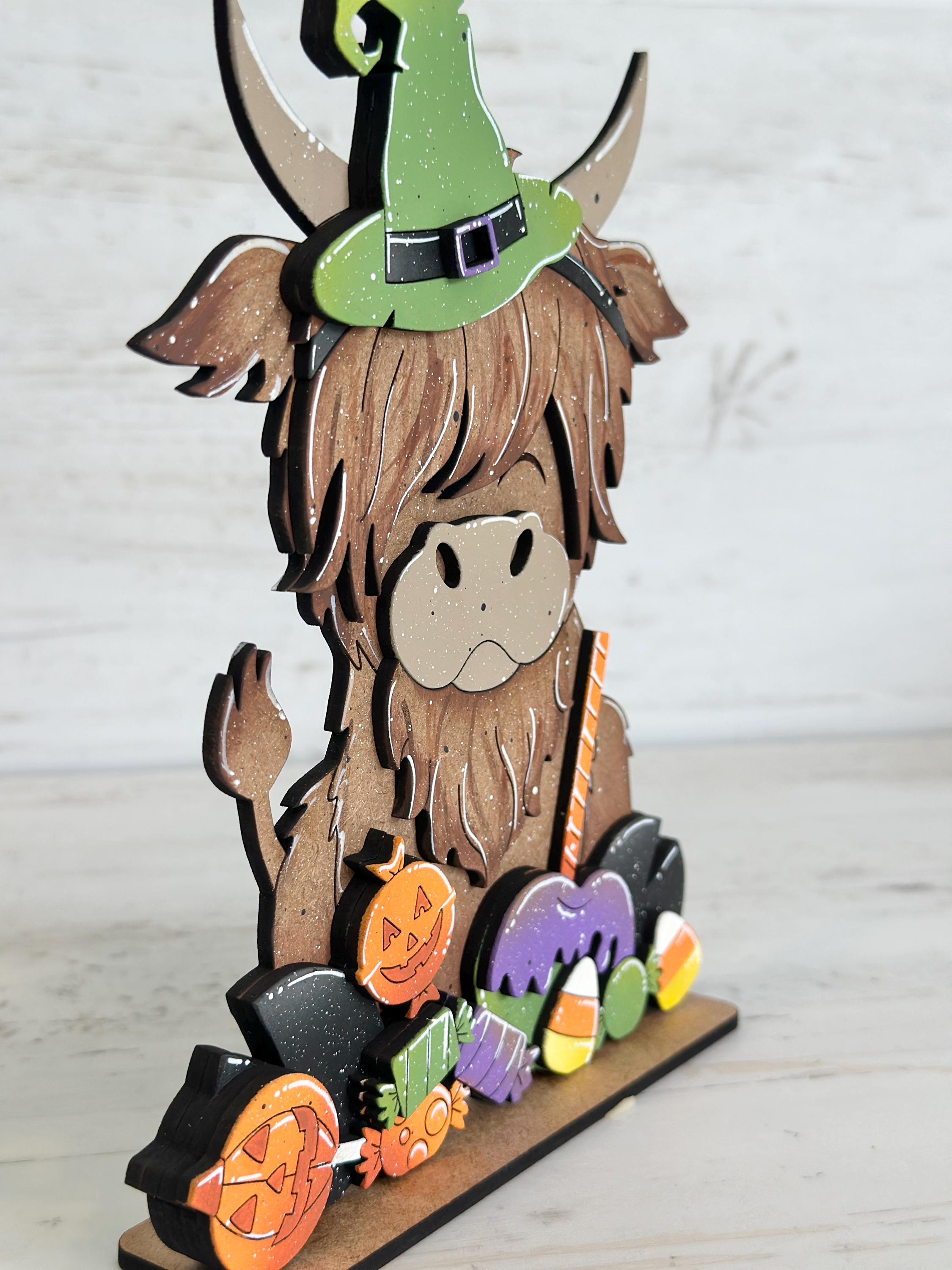 Halloween Highland Candy File SVG, Pumpkin, Witch, Jack-o-lantern, Farm ...