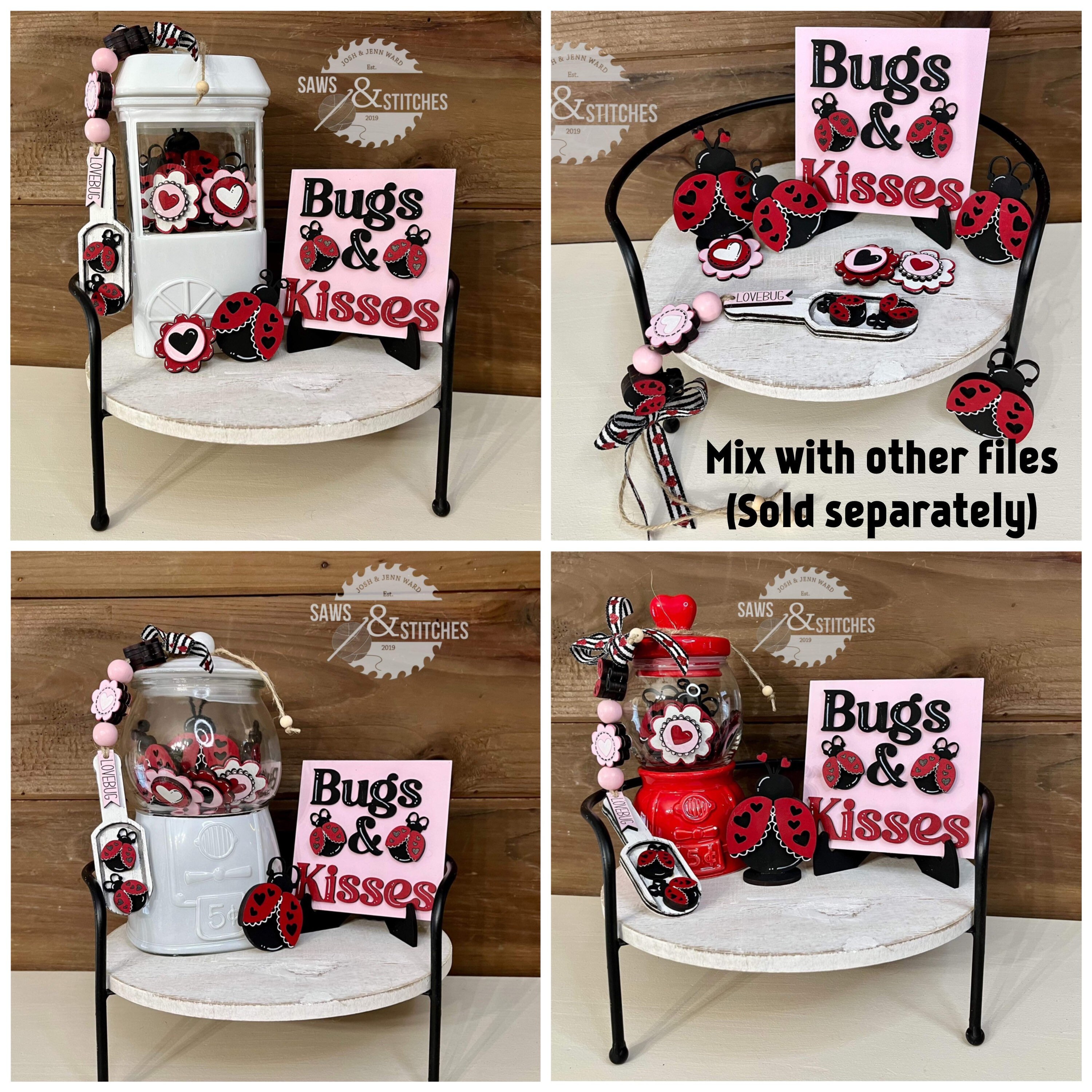 Ladybug Valentines Bundle Gumball Scoop Sign File SVG, Glowforge ...