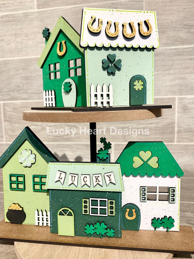 St. Patrick's Day Standing Houses File SVG, Glowforge ...