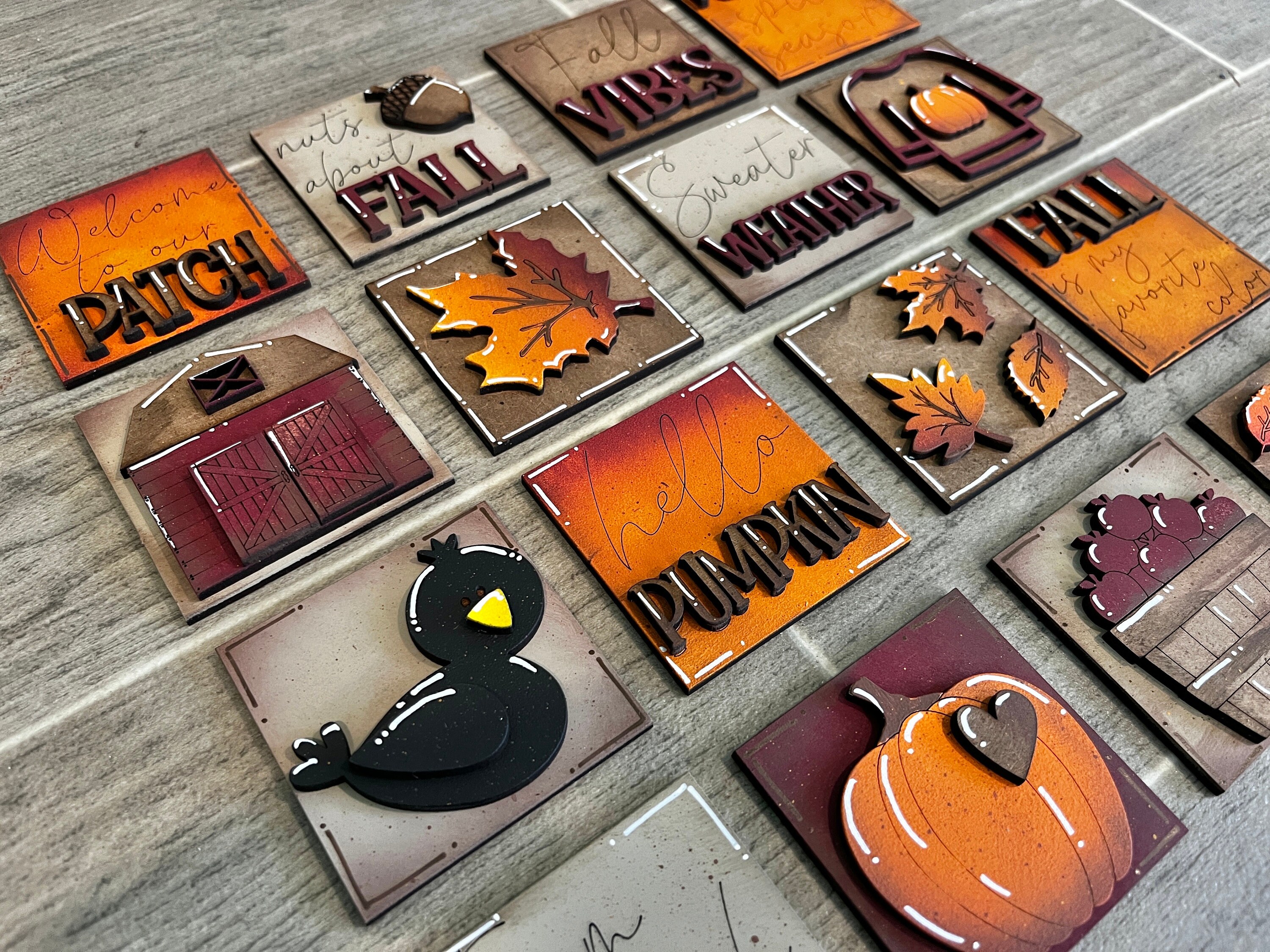 MINI Fall Interchangeable Leaning Sign File SVG, Pumpkin Tiered Tray ...