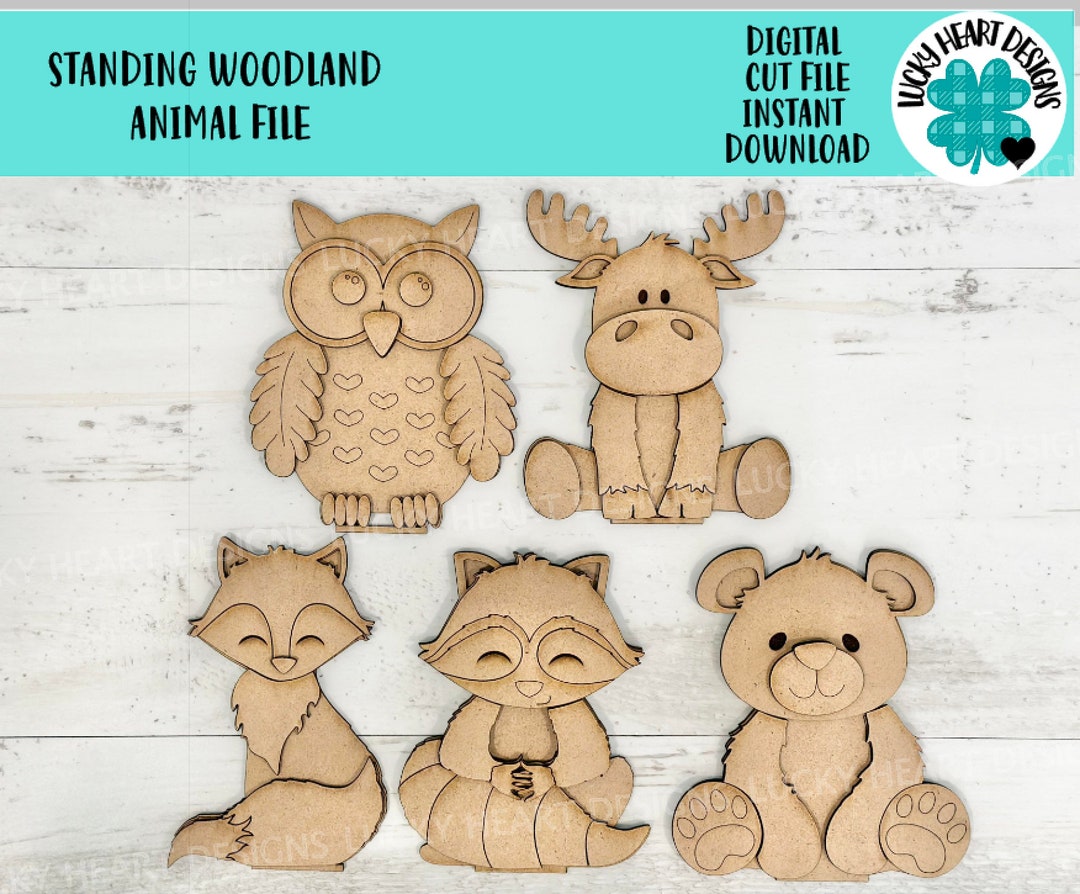 Standing Woodland Animal File SVG, Zoo Nursery Circus Forest Owl, Moose ...