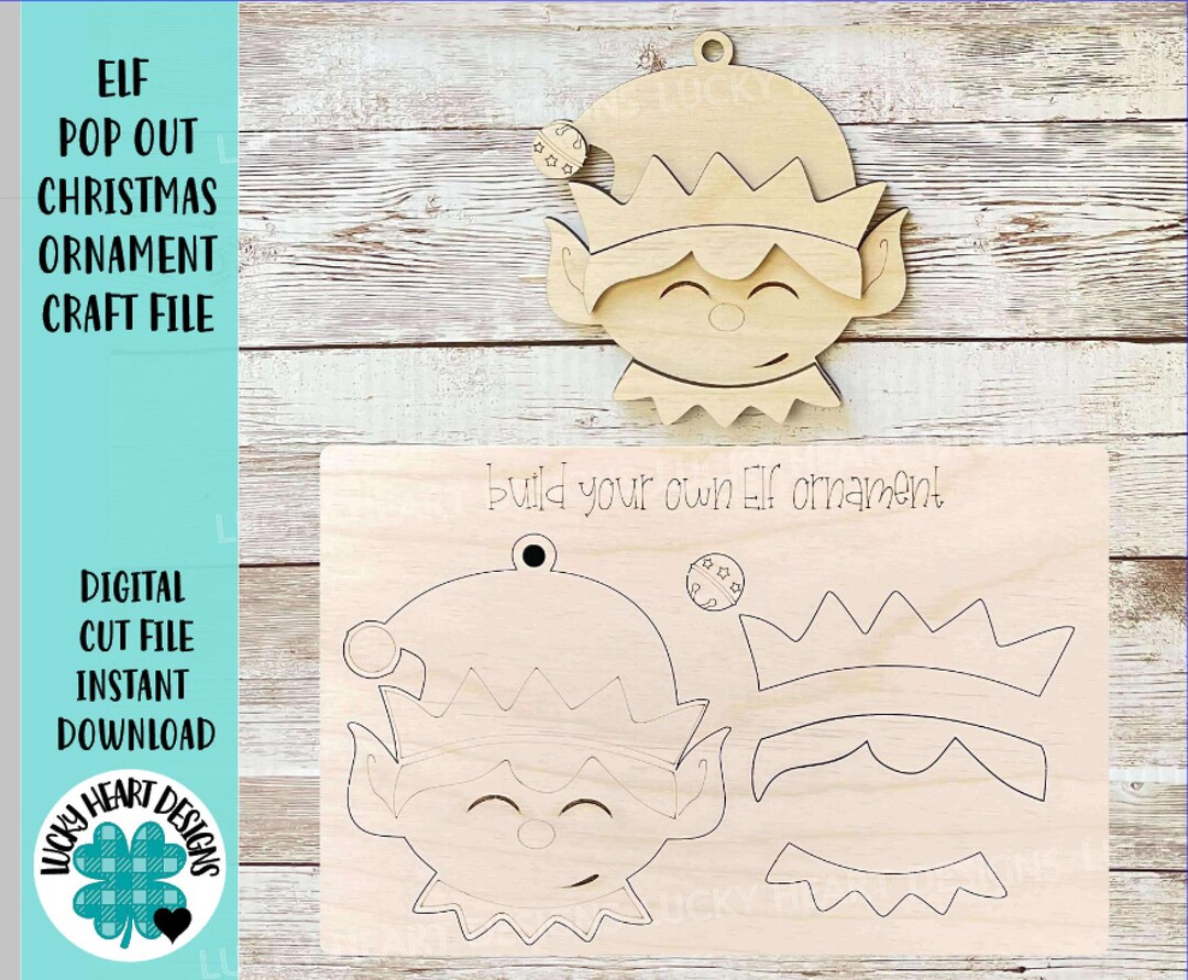 Elf Pop Out Christmas Ornament Craft File SVG, Gift, Build Your Own ...