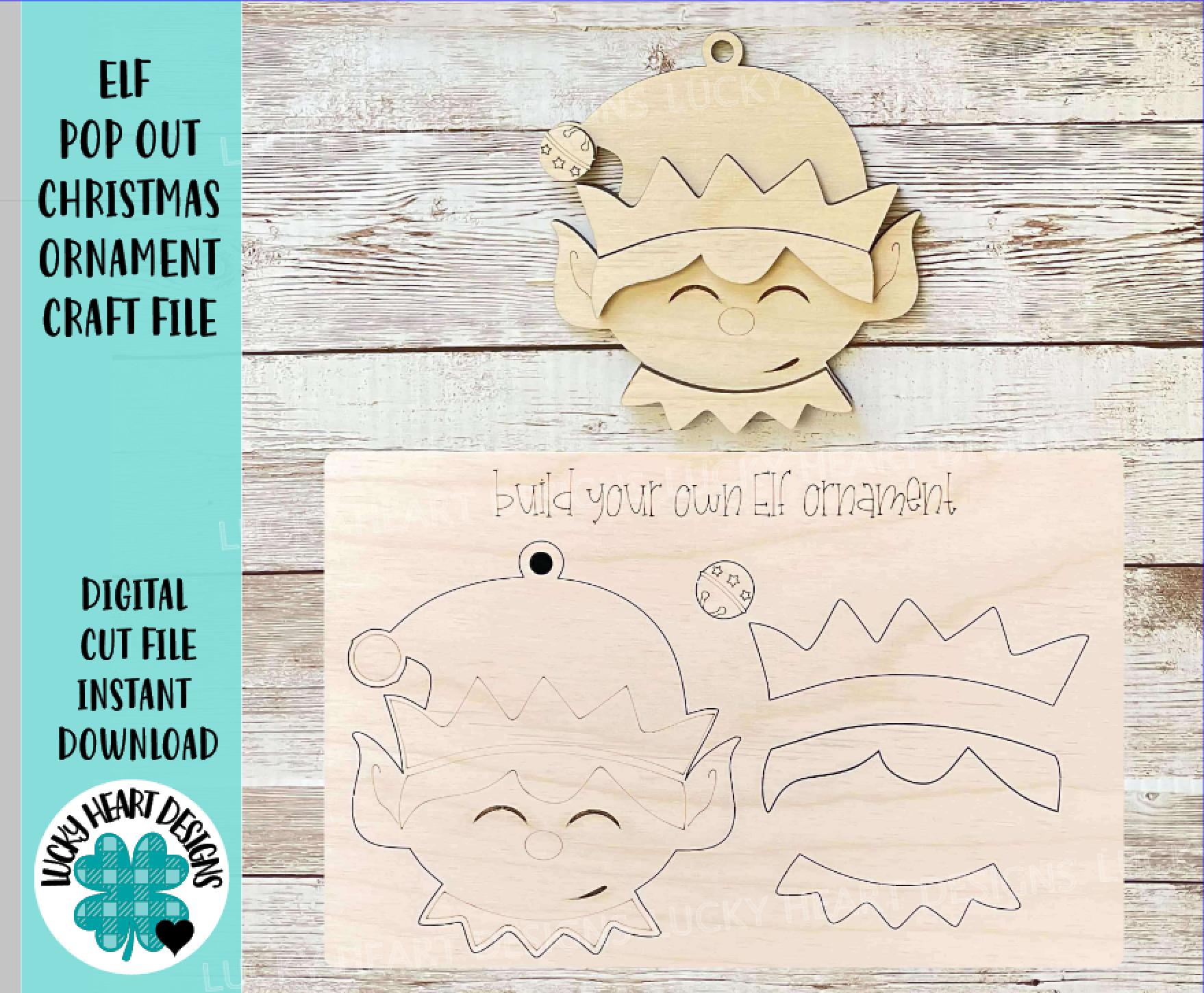 Elf Pop Out Christmas Ornament Craft File SVG, Gift, Build Your Own ...