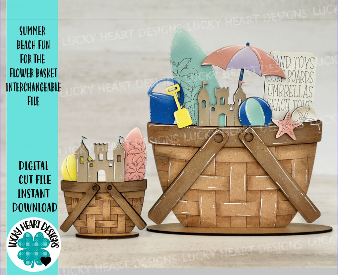 Summer Beach Fun for the Flower Basket Interchangeable File SVG, Beach ...