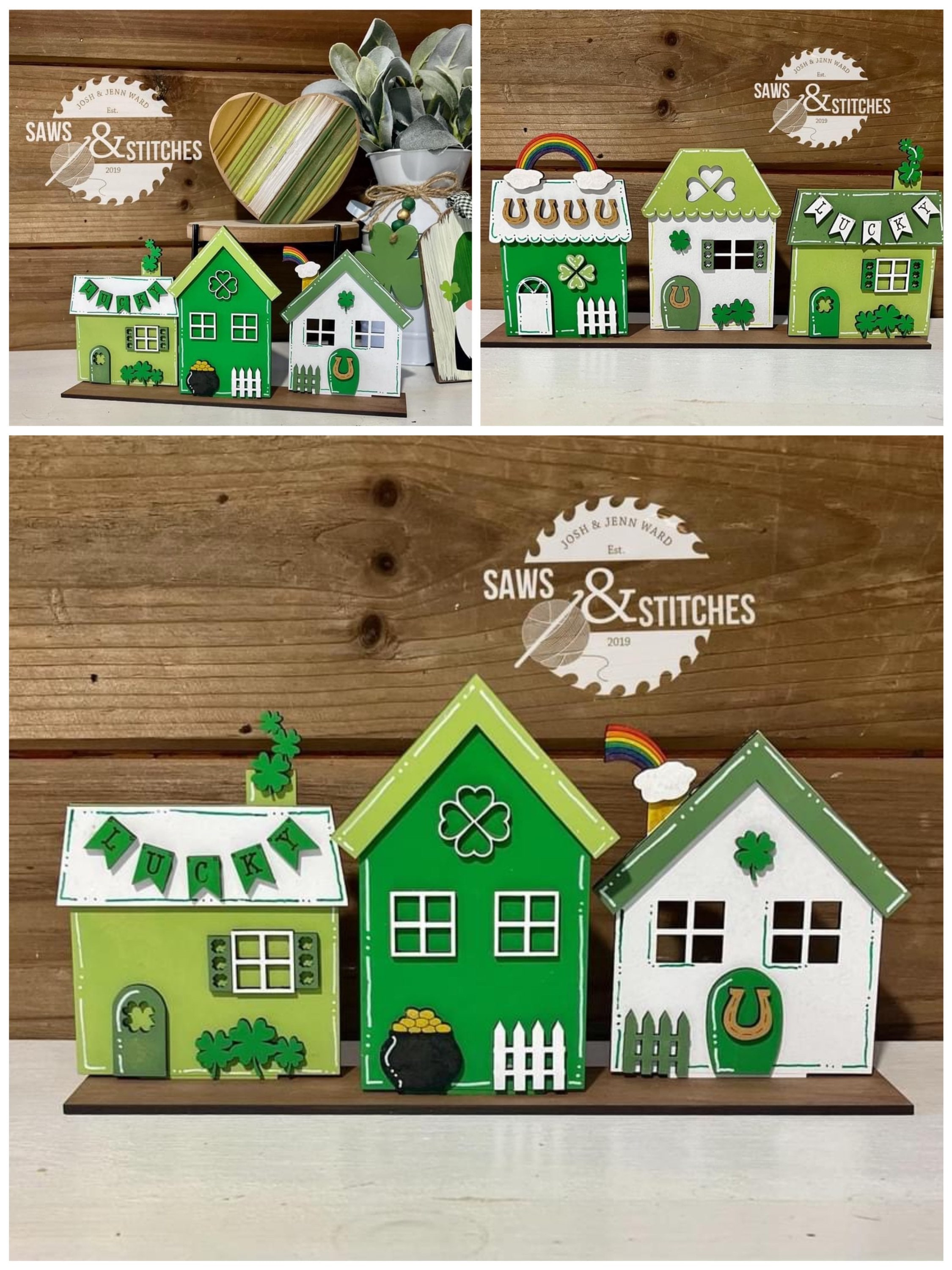 St. Patrick's Day Standing Houses File SVG, Glowforge ...