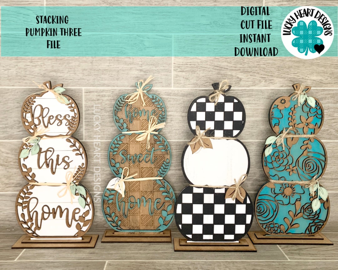 Stacking Standing Pumpkins Three File SVG, Fall Glowforge ...