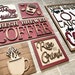 Coffee Wall Collage File SVG, Sign Glowforge Laser, Leaning Ladder ...
