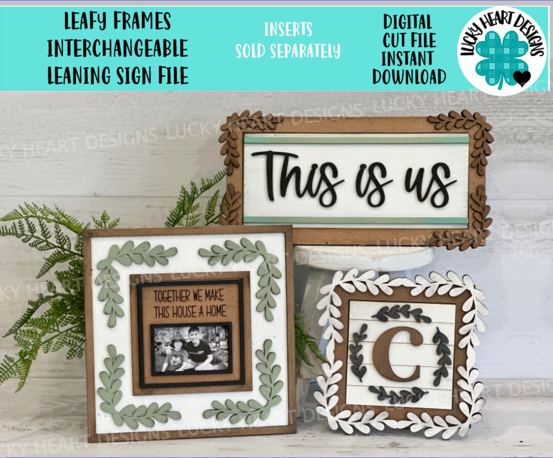 Leafy Frames for the Interchangeable Leaning Signs Inserts File SVG ...