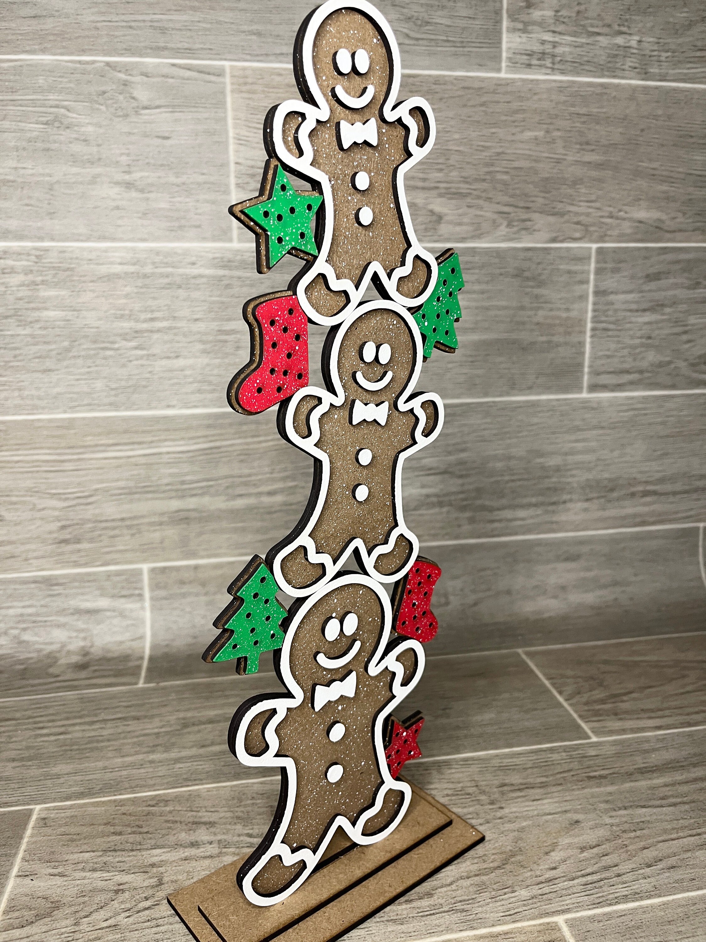 Stacking Gingerbread Christmas File SVG, GLOWFORGE, Luckyheartdesignsco ...
