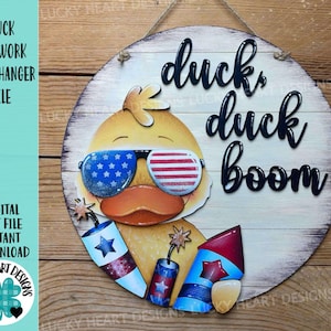 Duck Firework Door Hanger File SVG, America, Fourth of July, USA, Farm ...