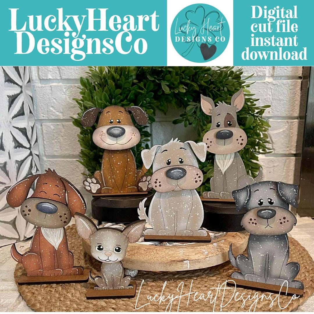 Dog Puppy Standing Set File SVG, Chihuahua Tiered Tray Glowforge ...