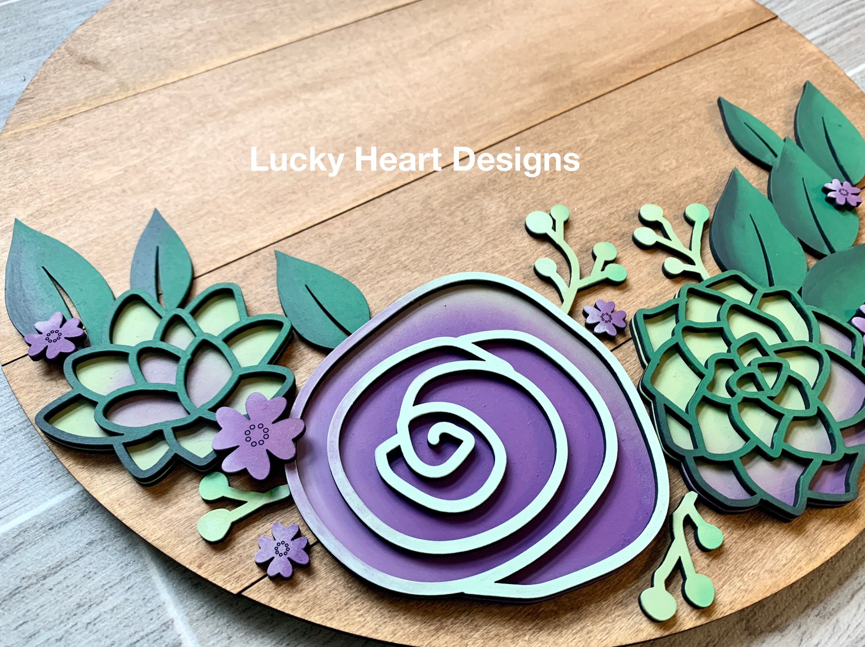 Succulent Floral Round File SVG Glowforge Laser Layered - Etsy
