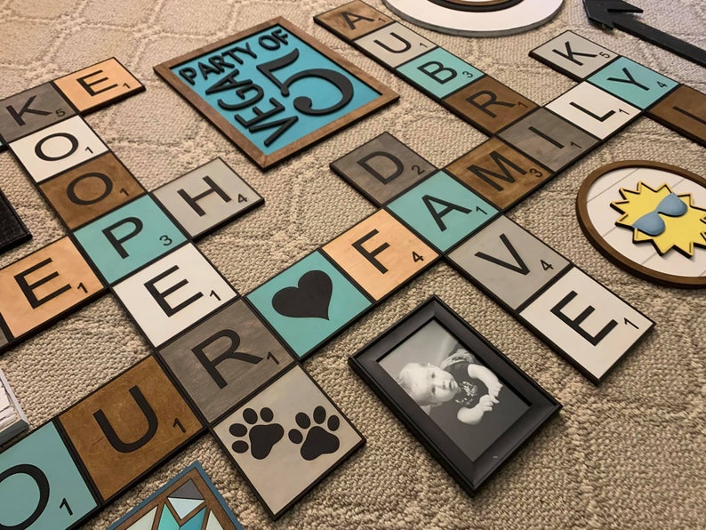 Scrabble Wall Sign File, SVG Glowforge Decor - Etsy