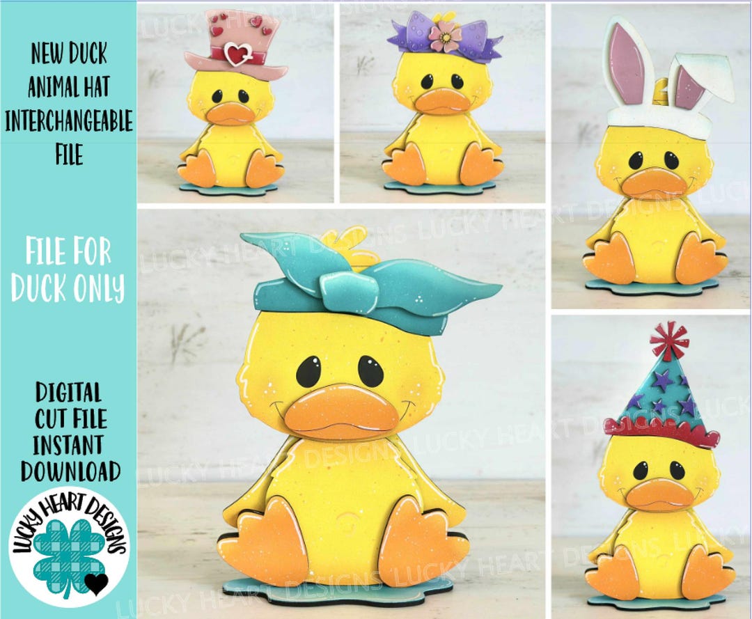 New Duck Animal Hats Interchangeable MINI File SVG, Seasonal Leaning ...