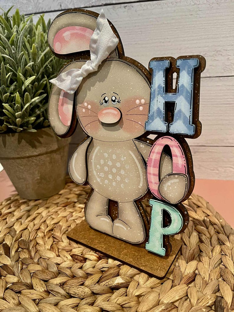 Floppy Easter Bunny HOP Standing File SVG, Glowforge, Tiered Tray, Egg ...