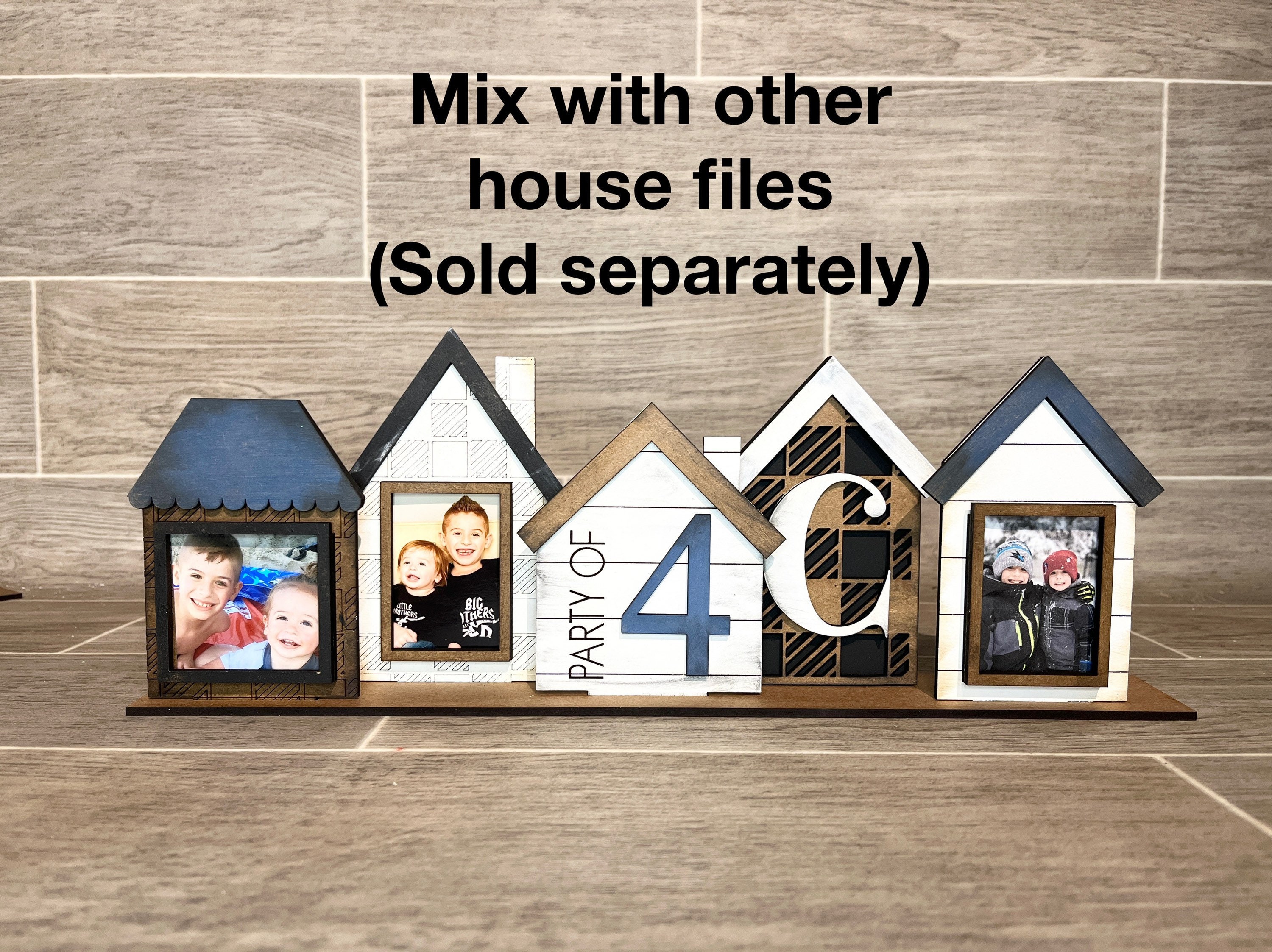 Standing Houses Picture Frame SVG File Photo Frame Glowforge | Etsy