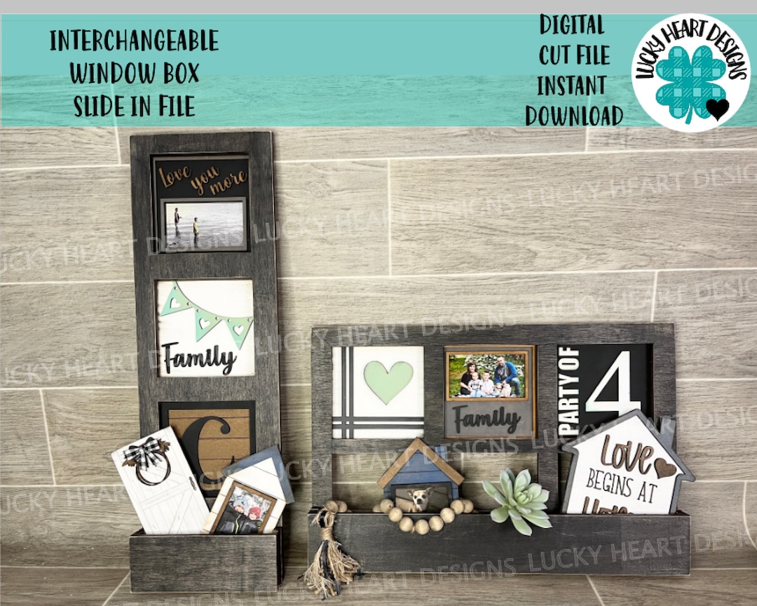 Interchangeable Window Box Slide in File SVG, Glowforge ...