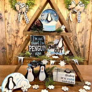 Penguin Tiered Tray File SVG, Winter Tier Tray, Glowforge ...