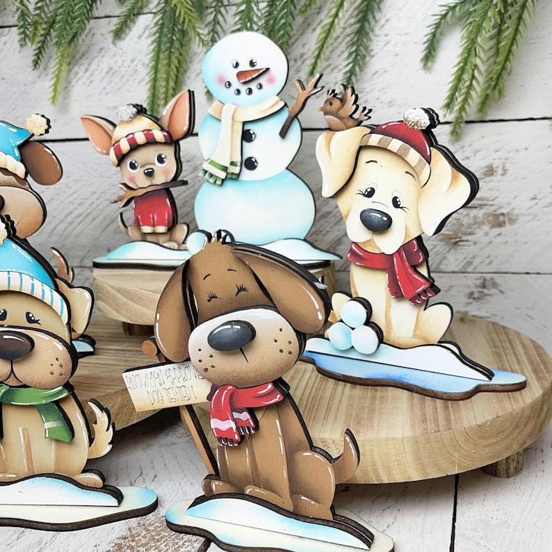 Dog Winter Standing File SVG, Glowforge, Sleigh, Hot Cocoa, Chocolate ...