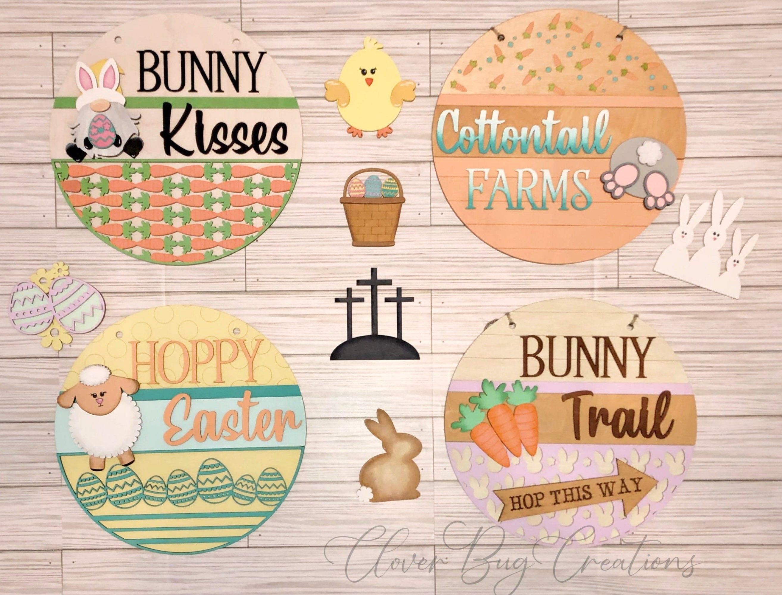 Easter Complete DIY Kit Door Hanger File SVG Glowforge - Etsy