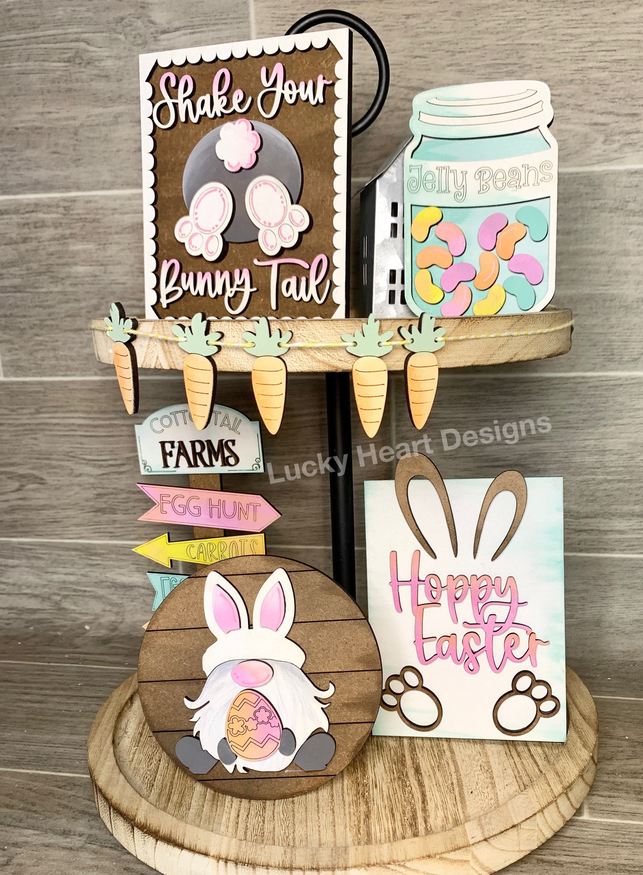 Cottontail Bunny Easter Tiered Tray File SVG Glowforge - Etsy