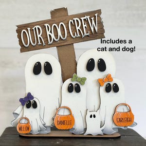 Our Boo Crew Family Ghost Standing File SVG, Halloween, Trick or Treat ...