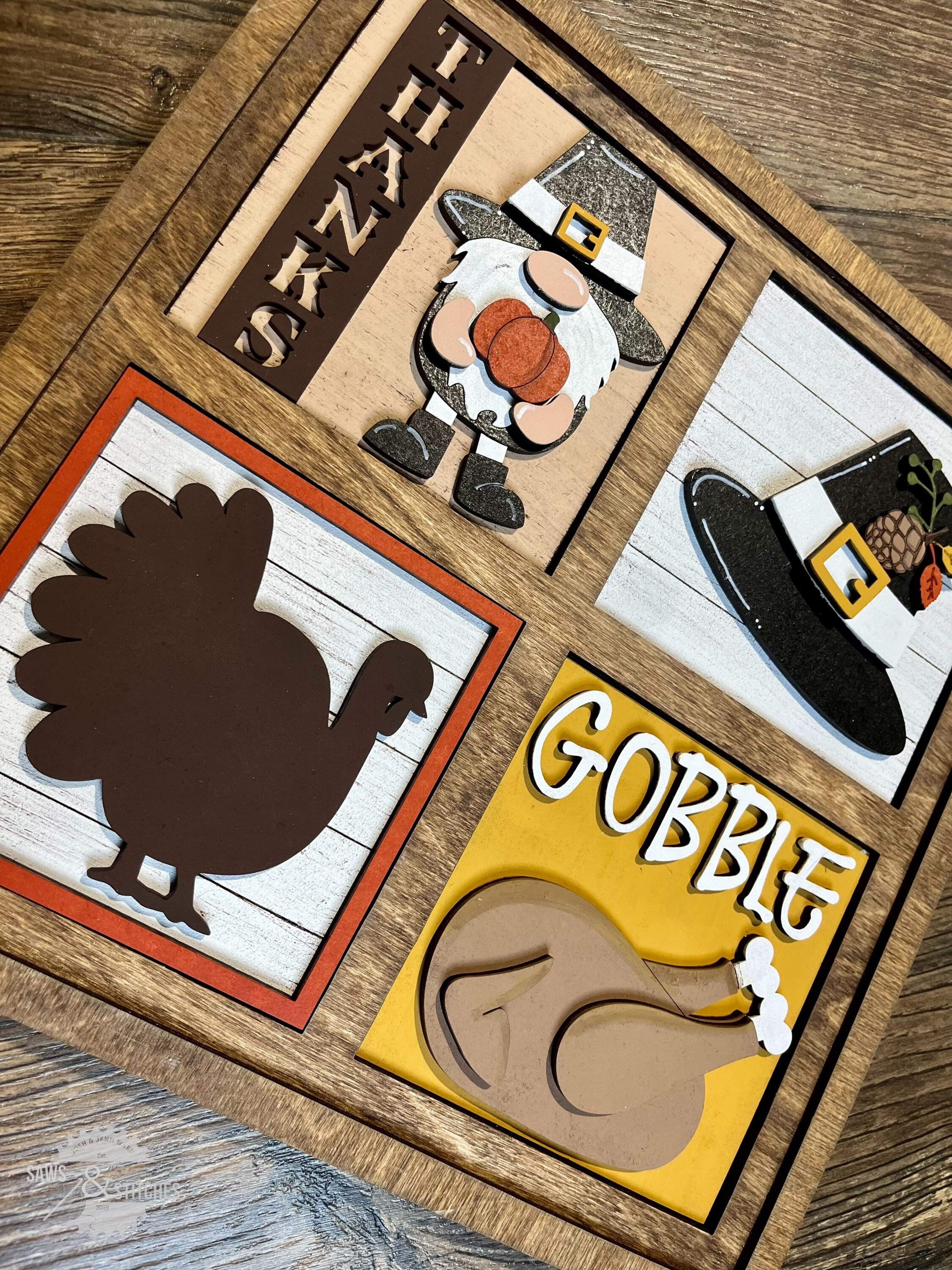 Pilgrim Thanksgiving Interchangeable Leaning Sign File SVG, Tiered Tray ...