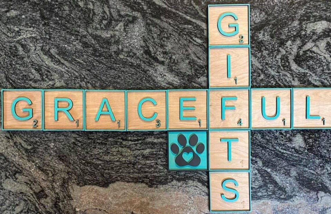 Scrabble Wall Sign File SVG Glowforge Decor | Etsy Canada