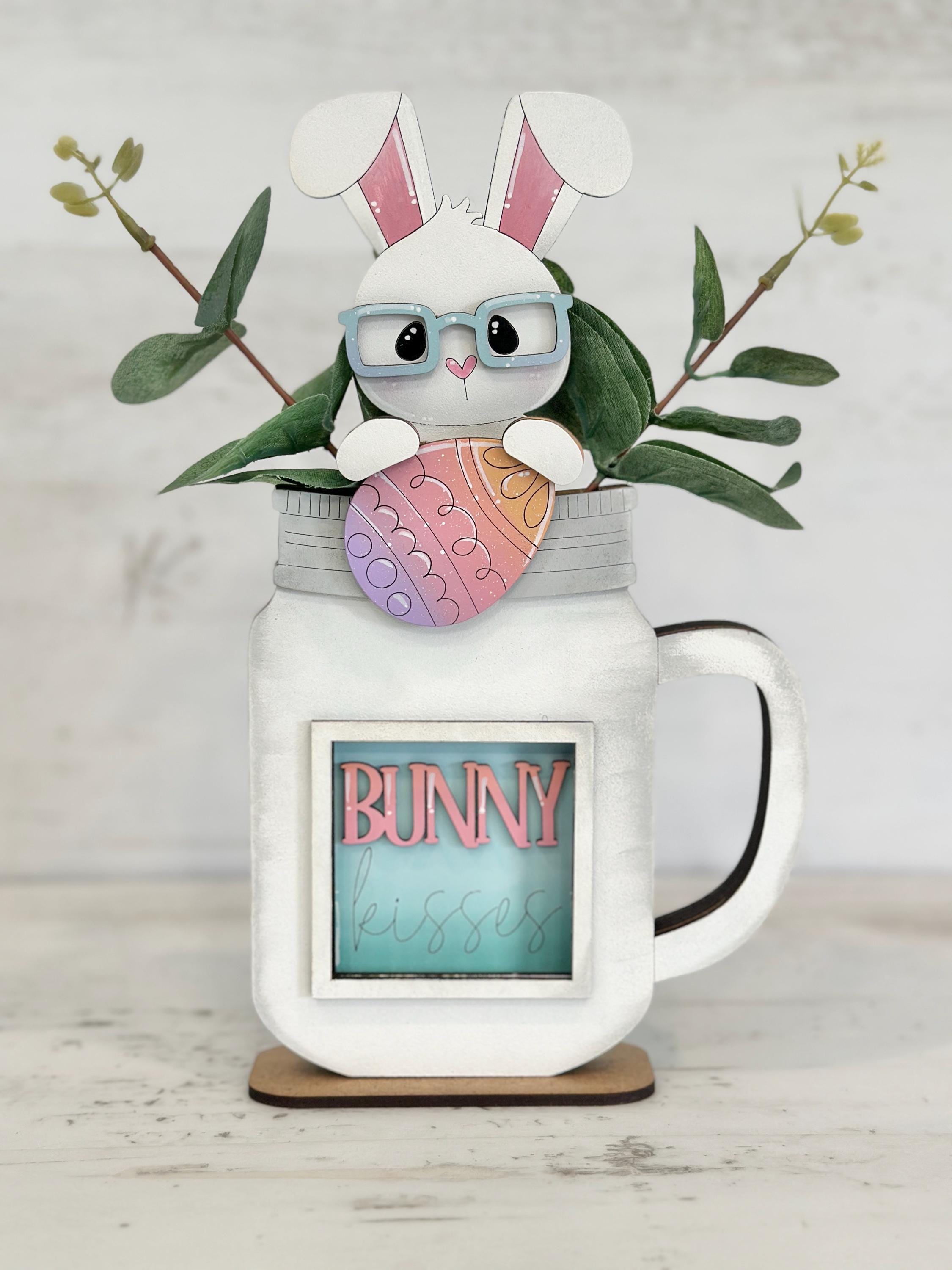 Easter Bunny Mug Hugger File SVG, Glowforge Egg, Spring, Nerdy, Floppy ...