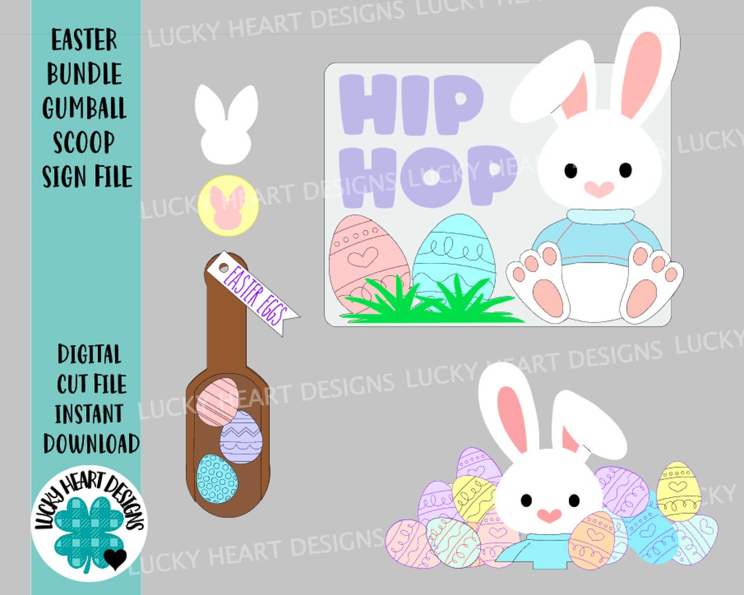 Easter Bundle Gumball Scoop Sign File SVG, Glowforge Tiered Tray ...