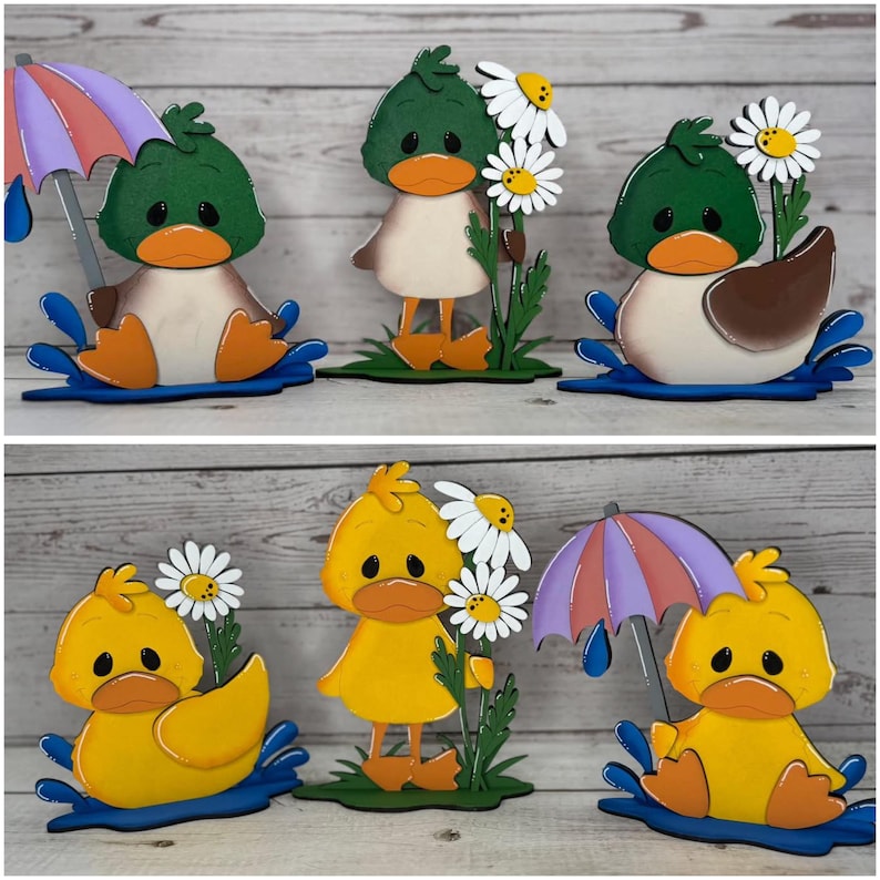 Spring Daisy Duck Standing File SVG, Umbrella, Swimming, Flower, Cute ...
