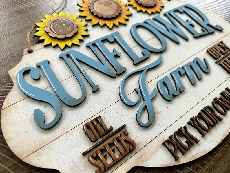 Sunflower Farm Pick Your Own Sign File SVG, Glowforge, Fall Summer Door ...