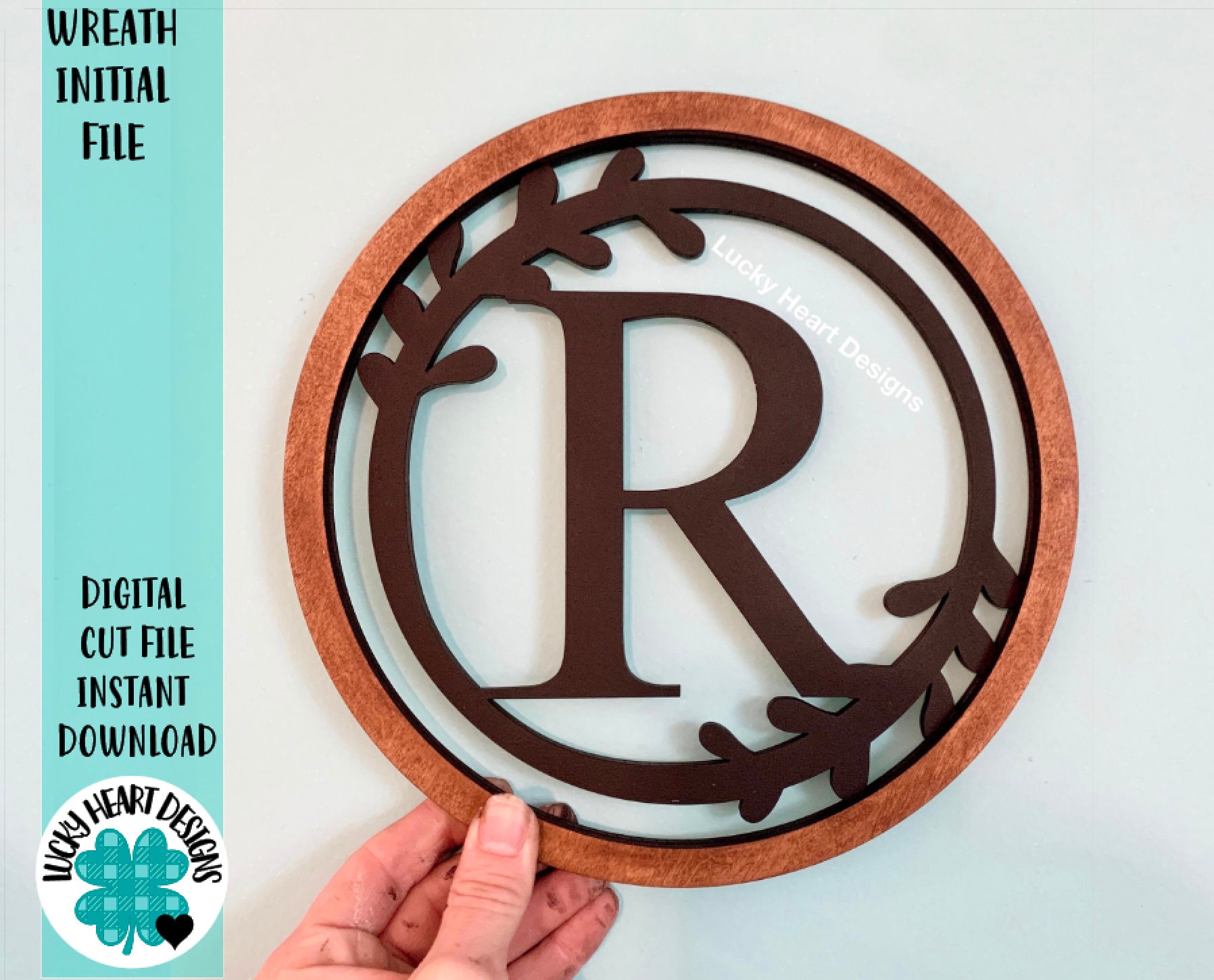 Wreath Initial File SVG, Monogram Letter, Glowforge Laser ...