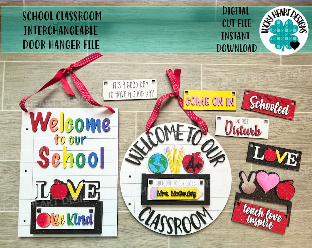 School Classroom Interchangeable Door Hanger File SVG, Glowforge ...