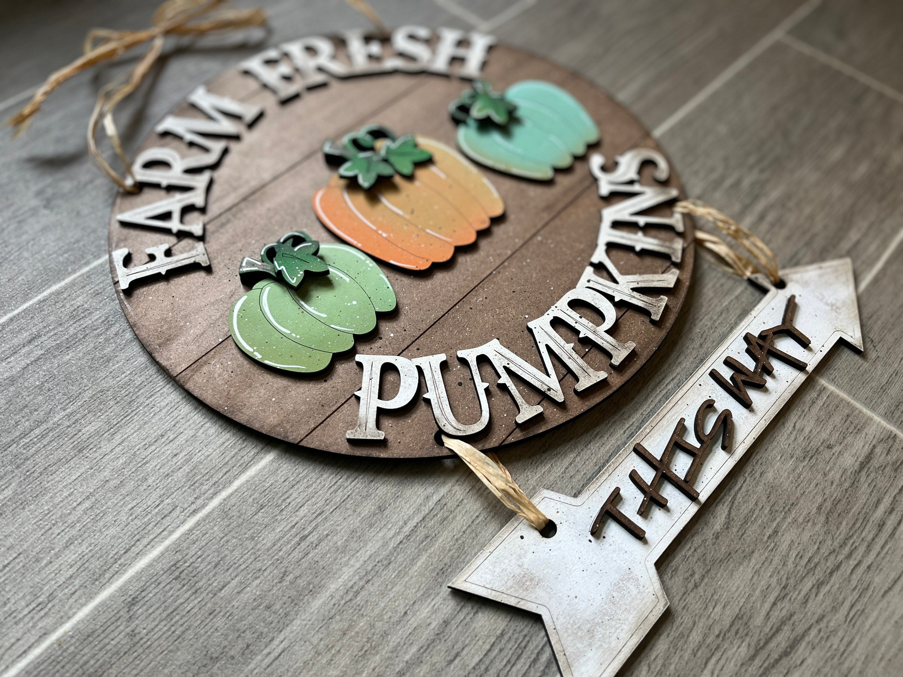 Farm Fresh Pumpkin Round Sign File SVG Glowforge Fall - Etsy